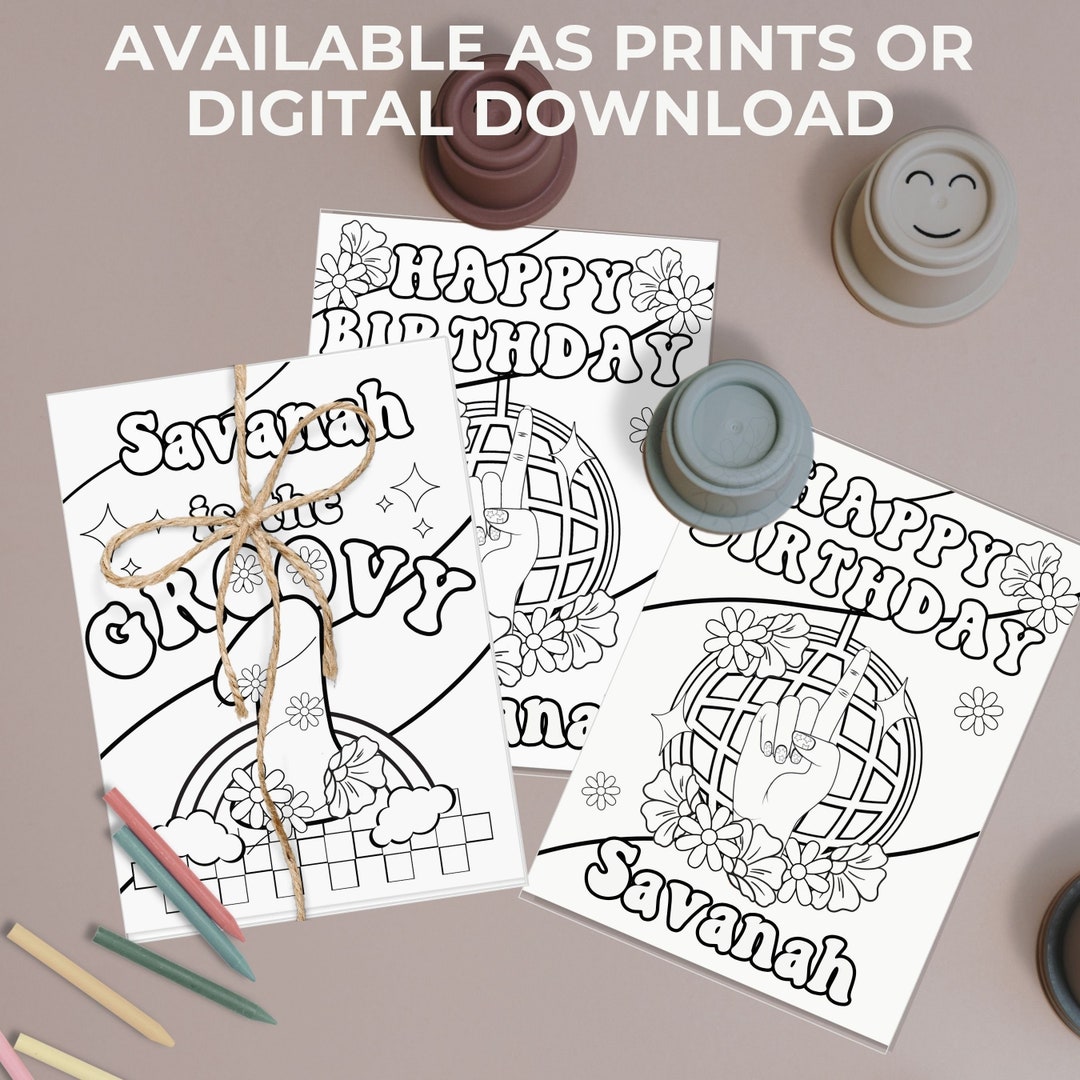 Groovy One Birthday Coloring Page Groovy One Coloring Sheet First ...