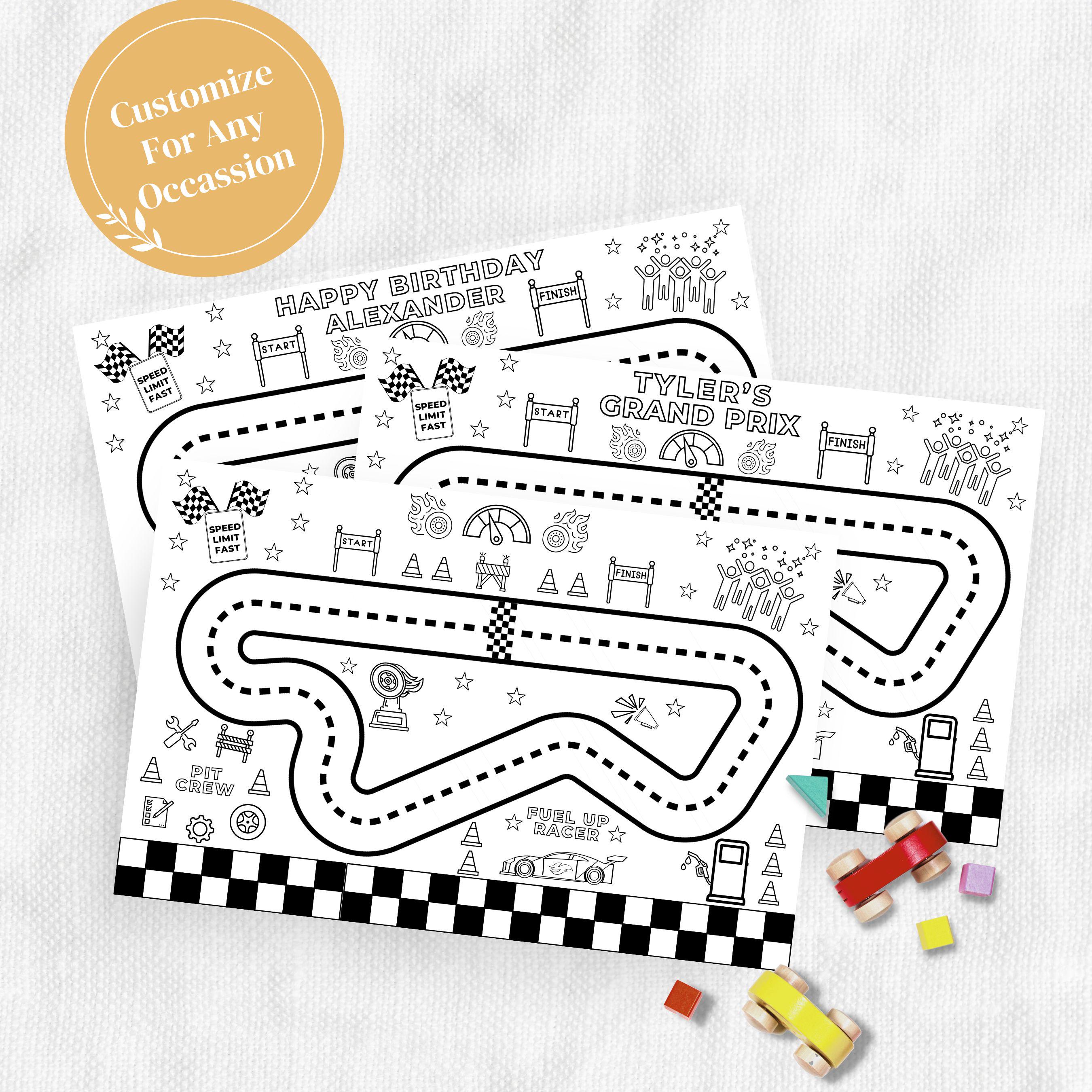 Personalized Two Fast Coloring Page Two Fast Birthday Party Favor Idea ...