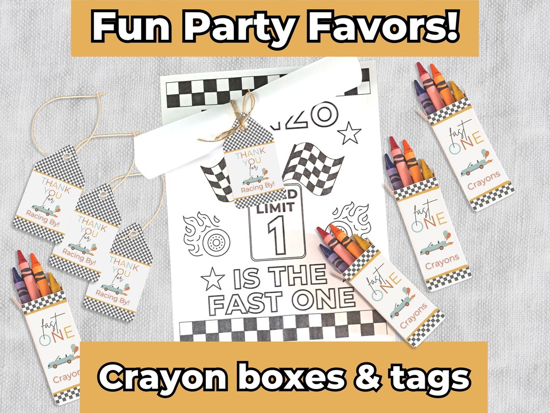 Fast One 1st Birthday Party Favor Tag Race Car First Birthday Party ...