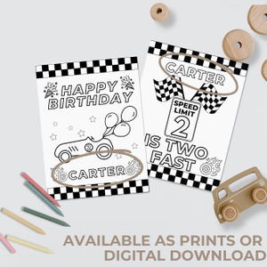 Personalized Two Fast Coloring Page Two Fast Birthday Party Favor Idea ...