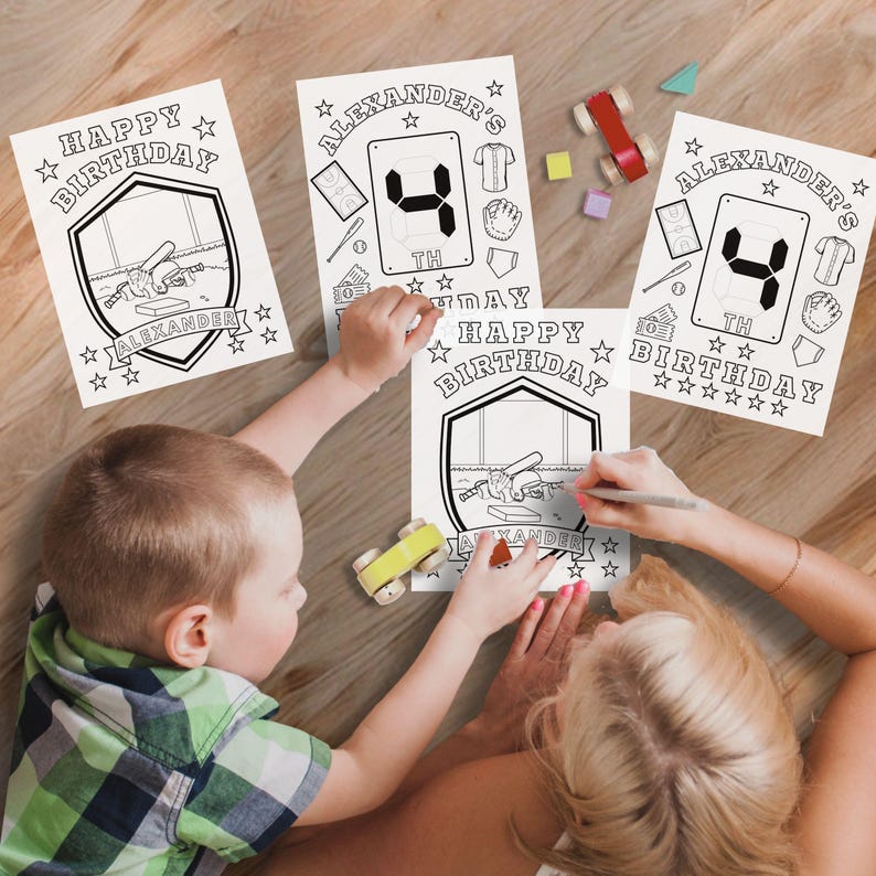 Editable Baseball Coloring Page for Birthday Party Sport Coloring Sheet ...