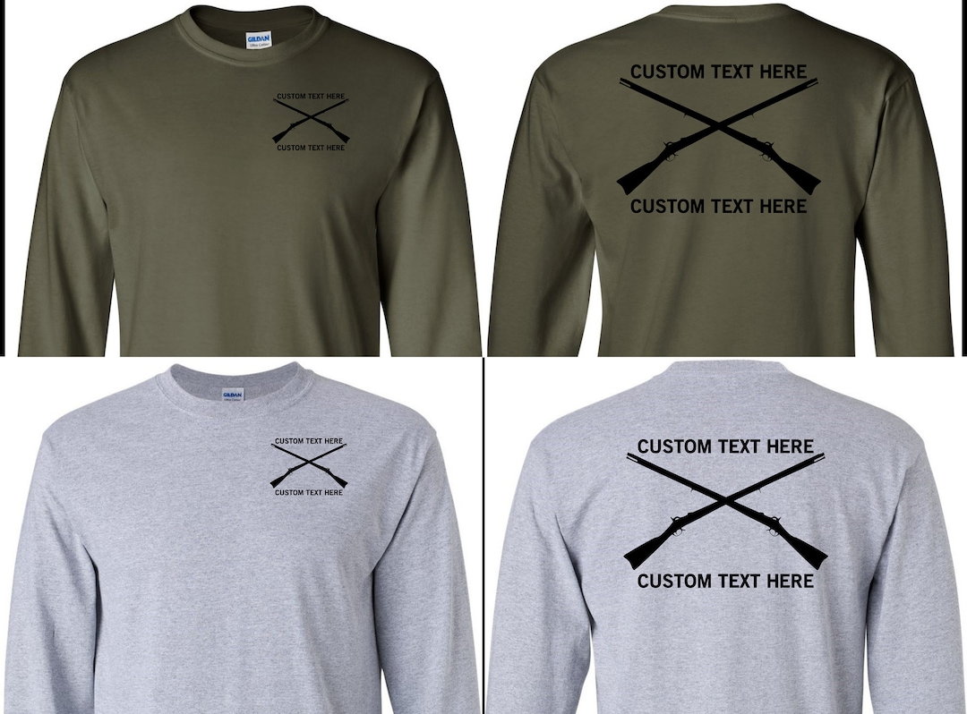 Custom Infantry T-shirt, Long Sleeve, Crossed Rifles Shirt, US Army ...