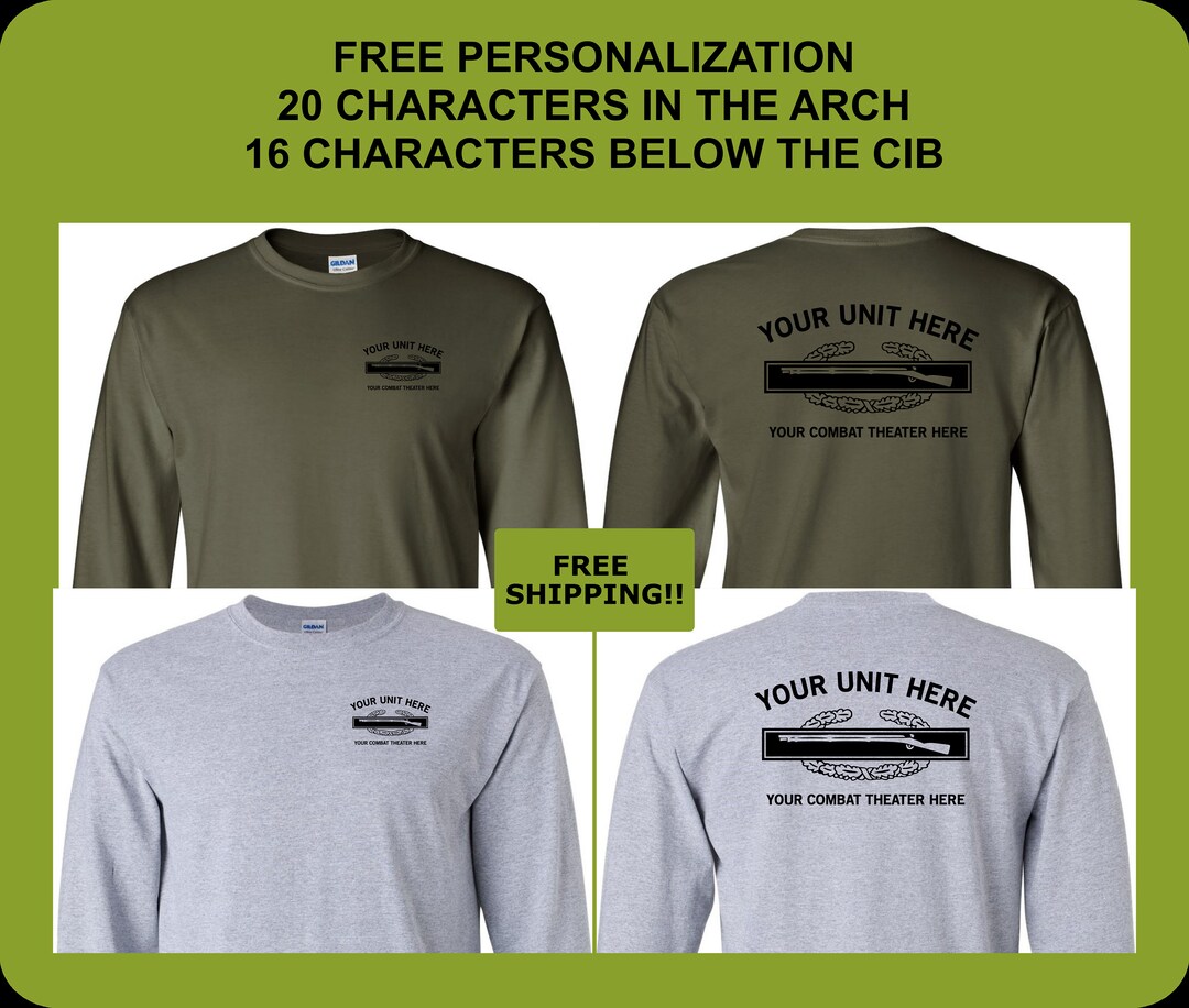 Combat Infantryman Badge Shirt, Long Sleeve, CIB Shirt, US Army Shirt ...