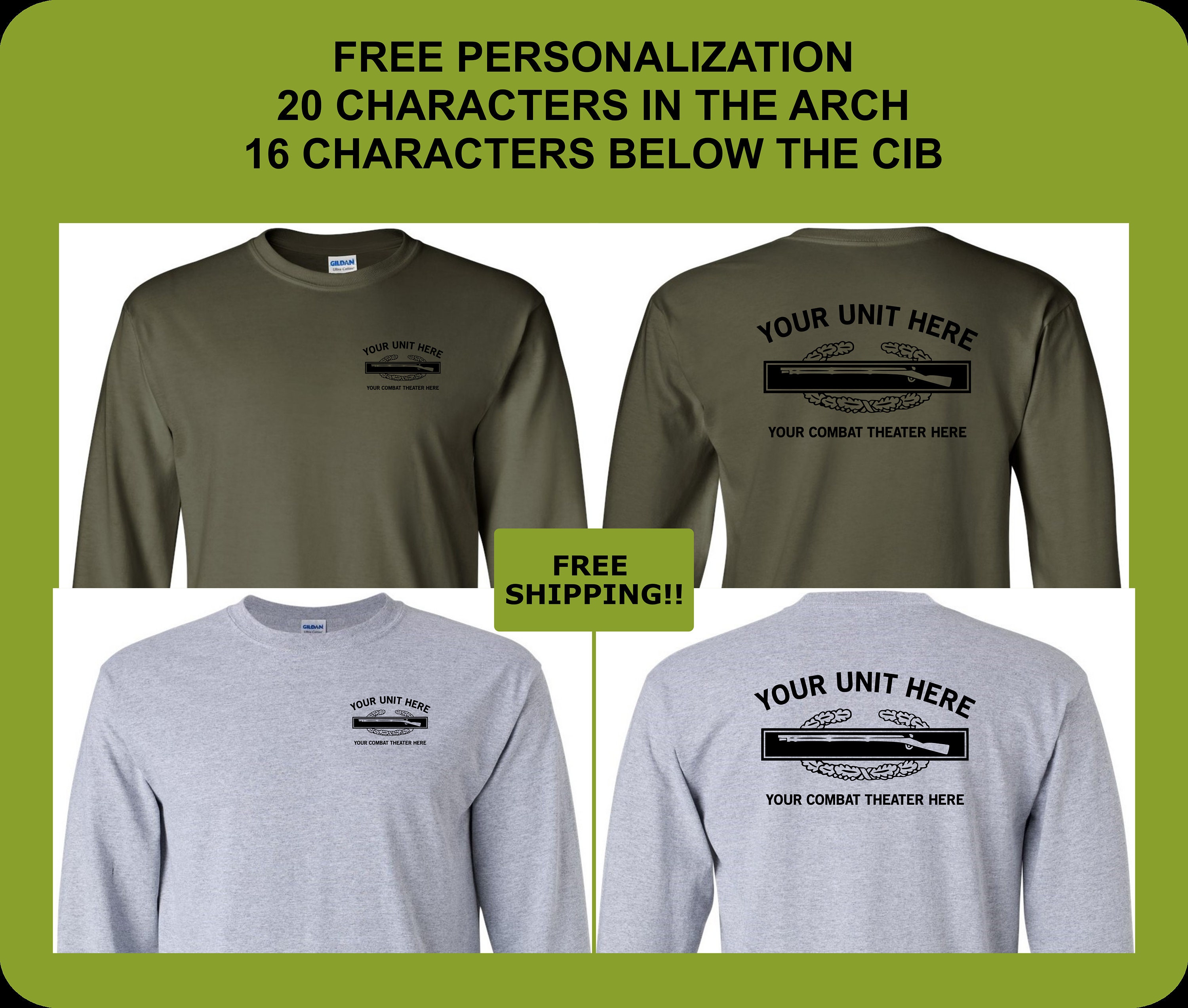 Combat Infantryman Badge Shirt, Long Sleeve, CIB Shirt, US Army Shirt ...