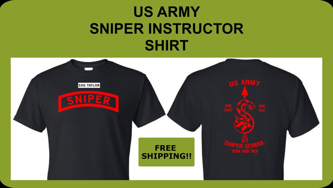 US Army Sniper Shirt Sniper Instructor Sniper Tab Shirt US - Etsy