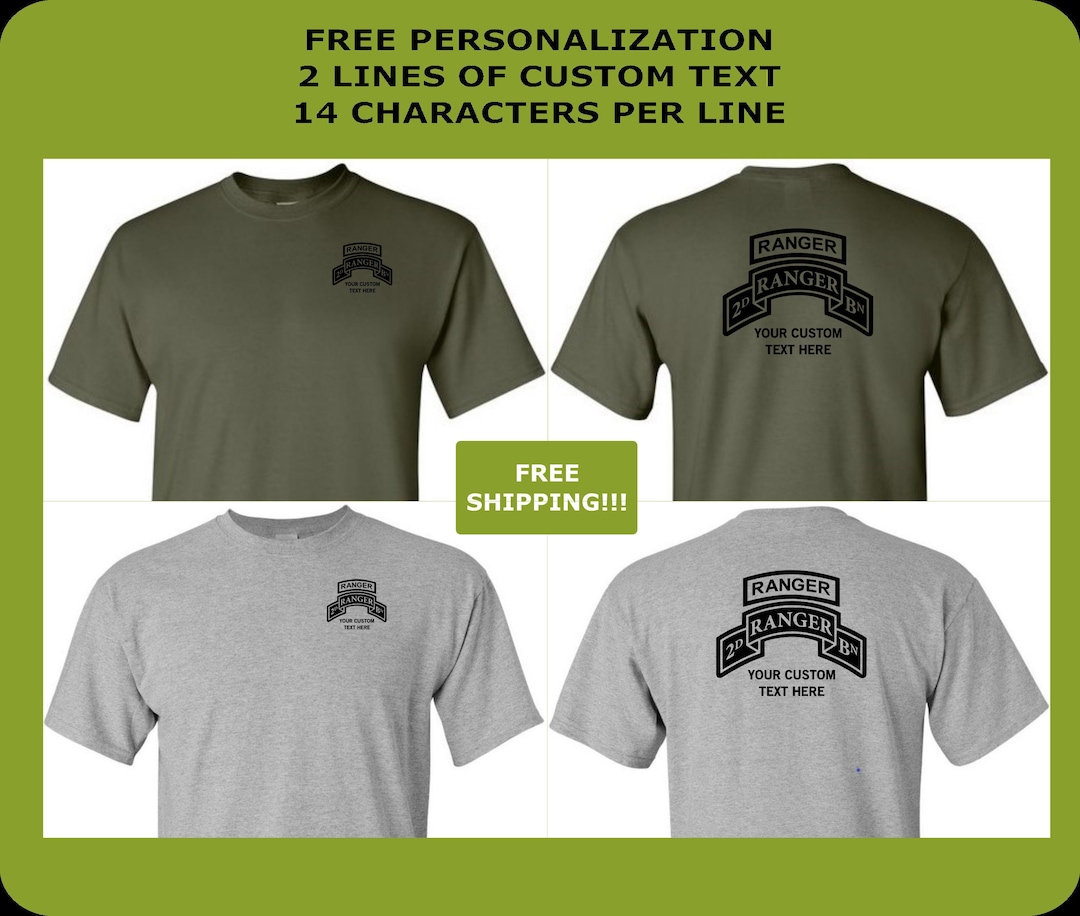 2nd Ranger Battalion Shirt, ARMY Ranger Shirt, 75th Ranger Regiment ...