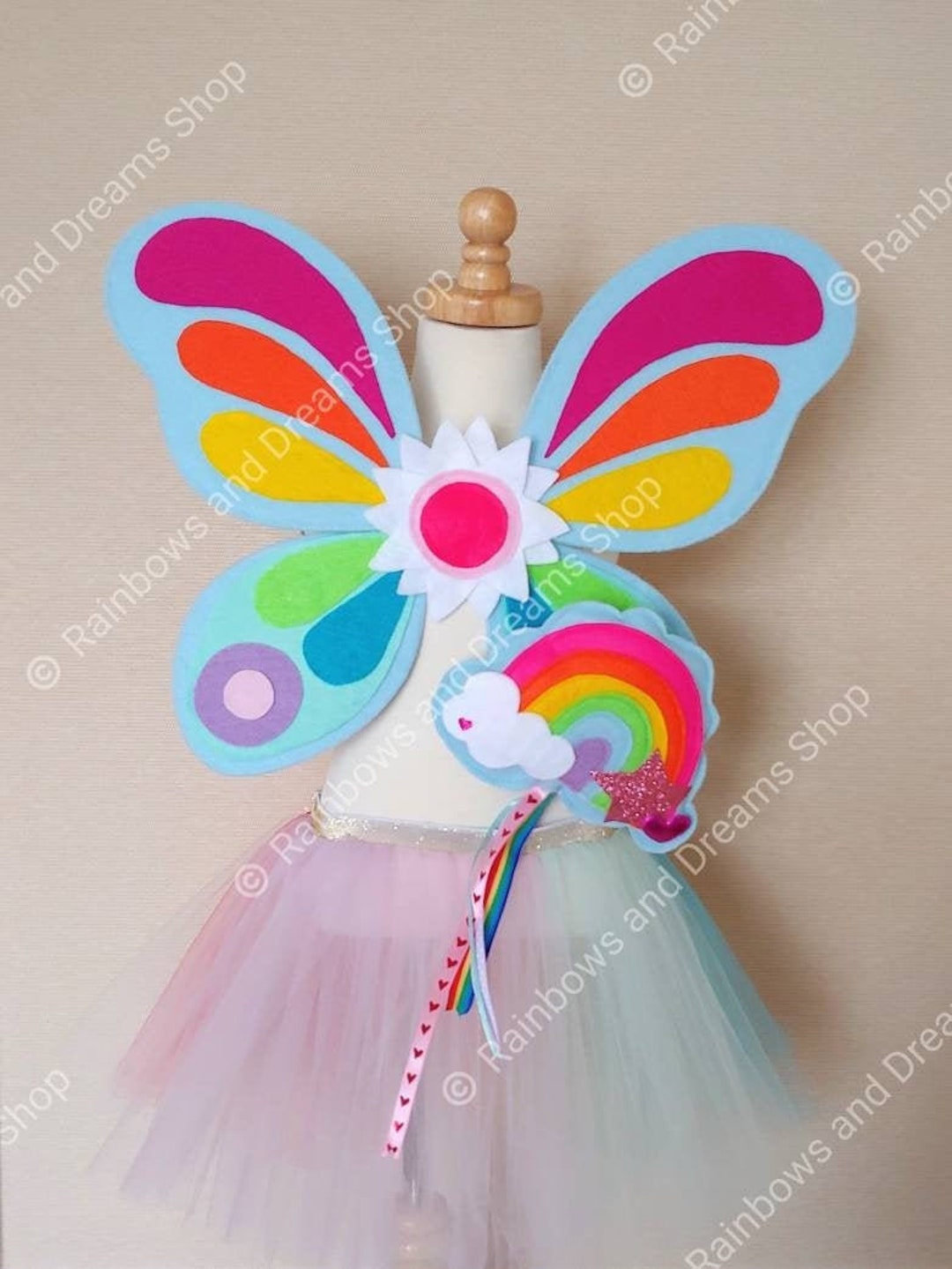 Rainbow Fairy Wings | Butterfly First Birthday Outfit | Butterfly Theme ...