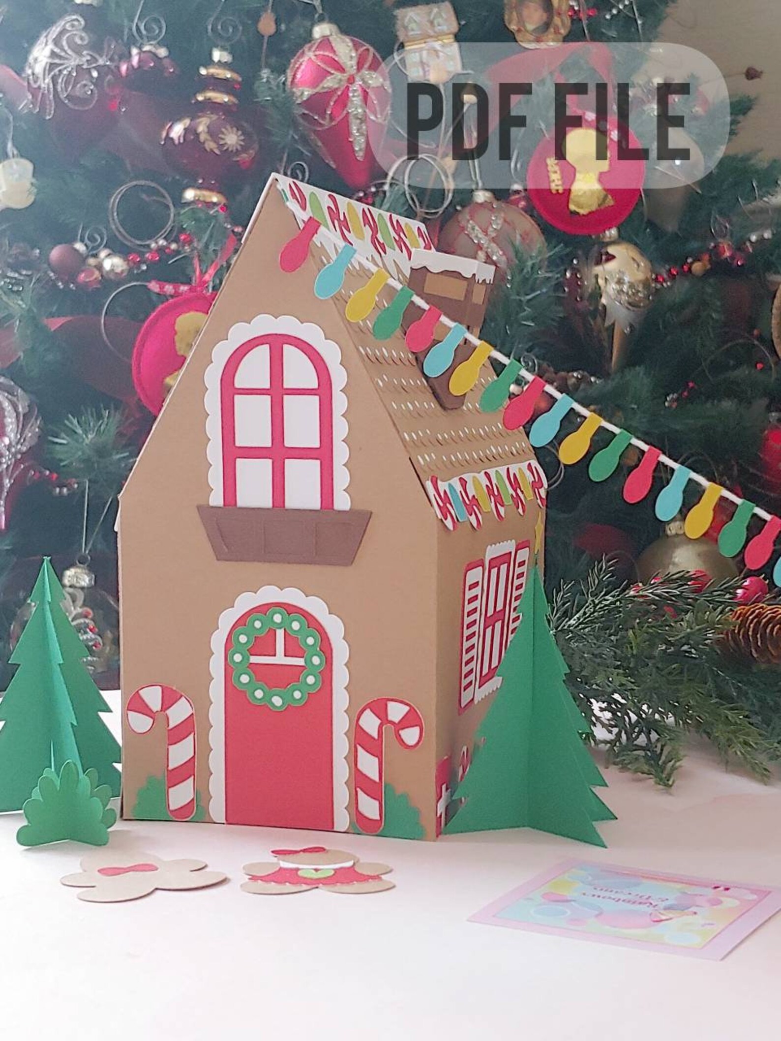 PDF Gingerbread House Print & Cut Digital File I DIY Christmas | Etsy