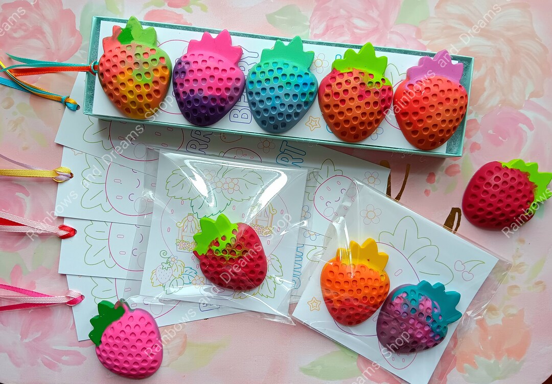 Strawberry Party Favors | Toddler Birthday Party | Strawberry Coloring ...