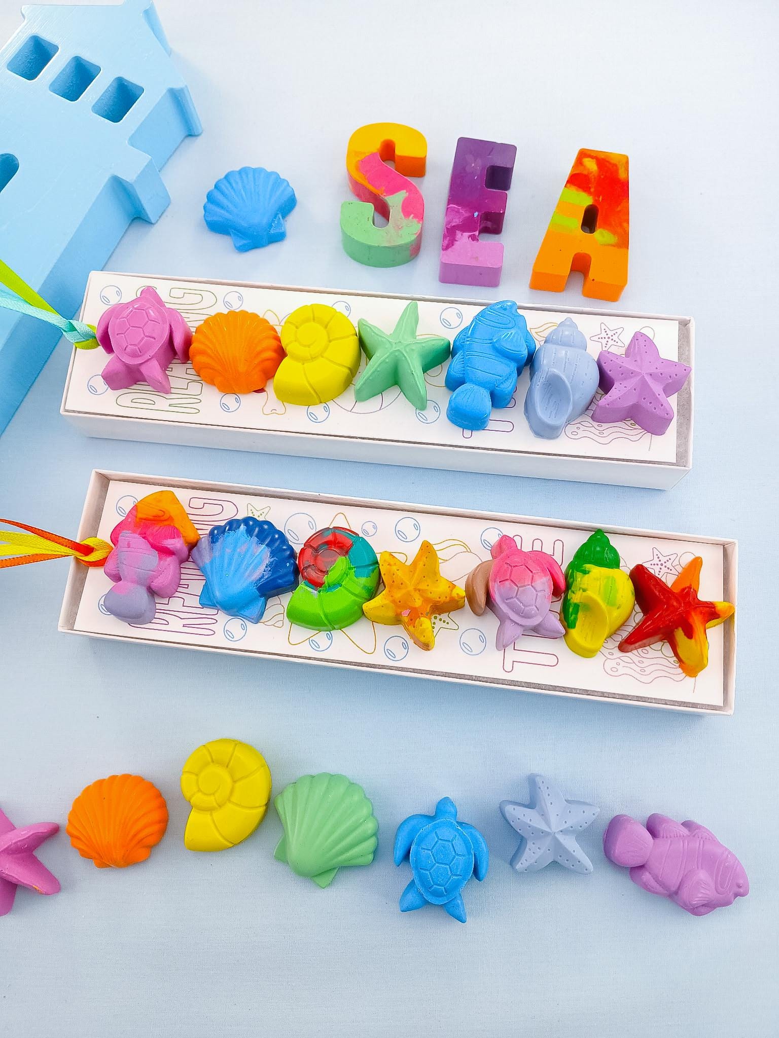 Personalized Ocean Name Crayons: Sea Creature Shapes Gift Box - Etsy