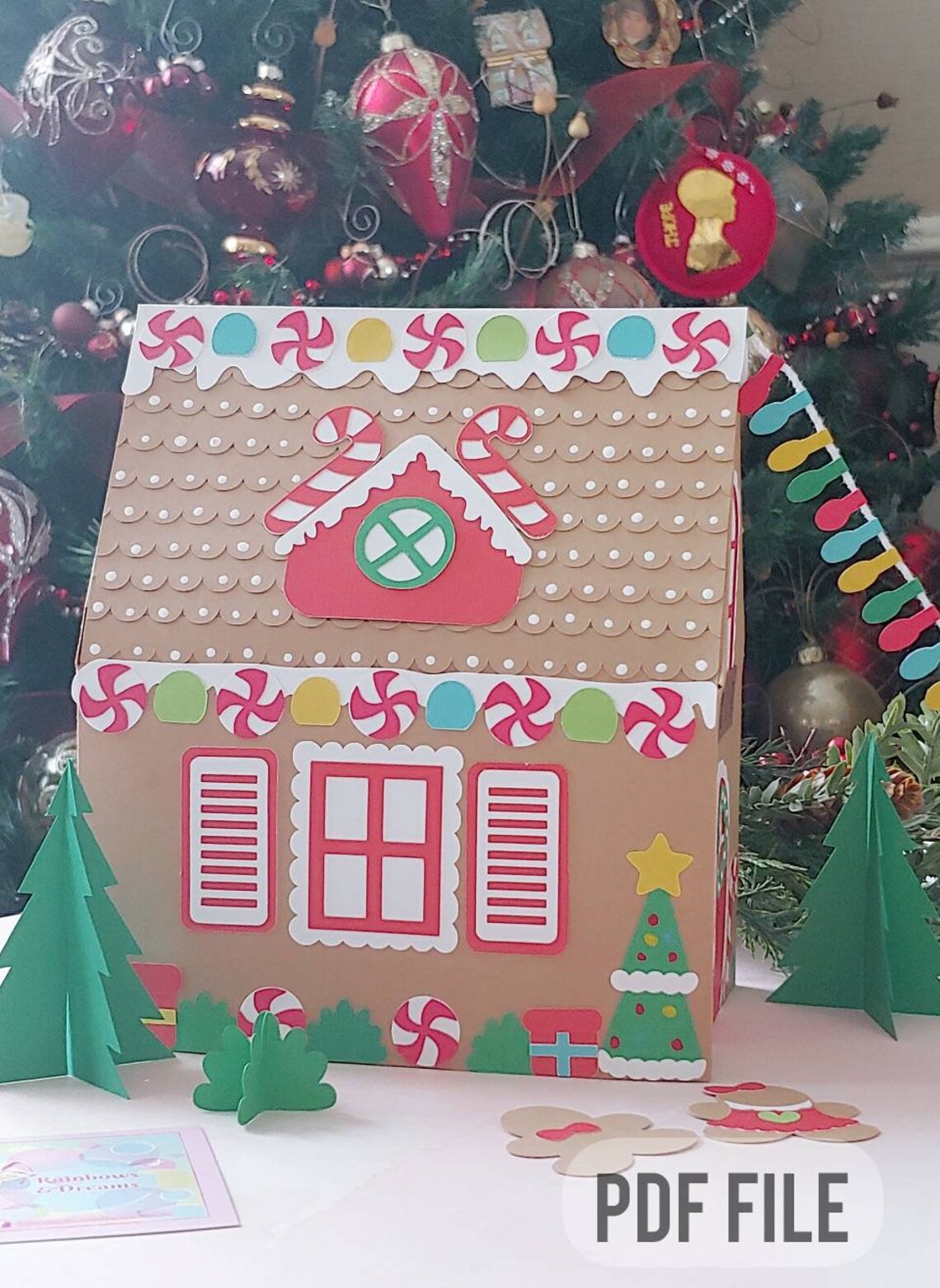 PDF Gingerbread House Print & Cut Digital File I DIY Christmas | Etsy