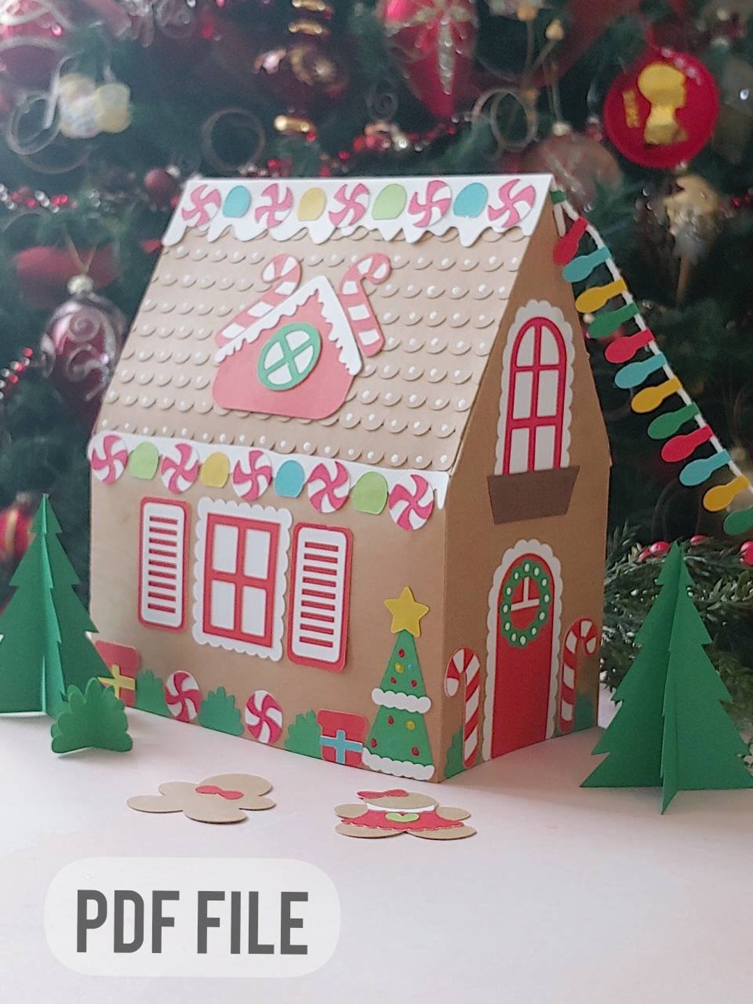 PDF Gingerbread House Print & Cut Digital File I DIY Christmas Kids ...