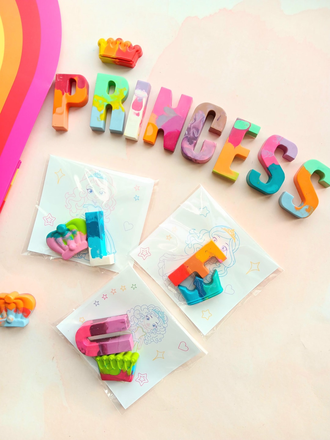 Personalized Princess Crayon Party Favors: Letter, Number & Crown ...