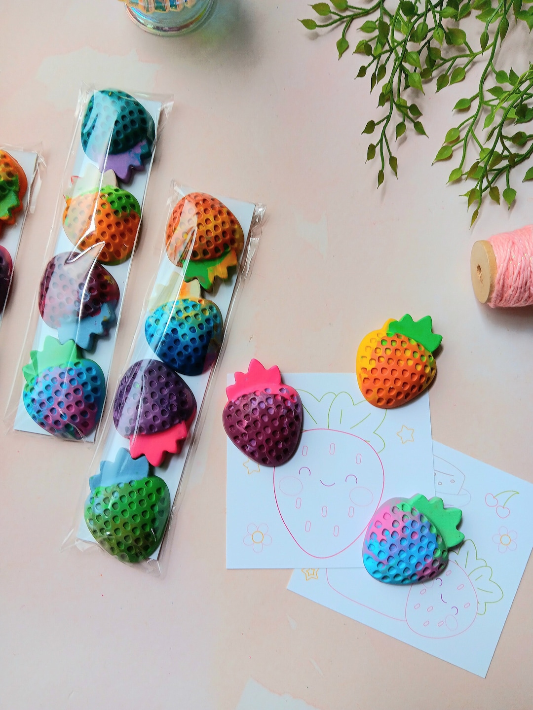 Strawberry Crayon Party Favors | Toddler Birthday Party | Strawberry ...