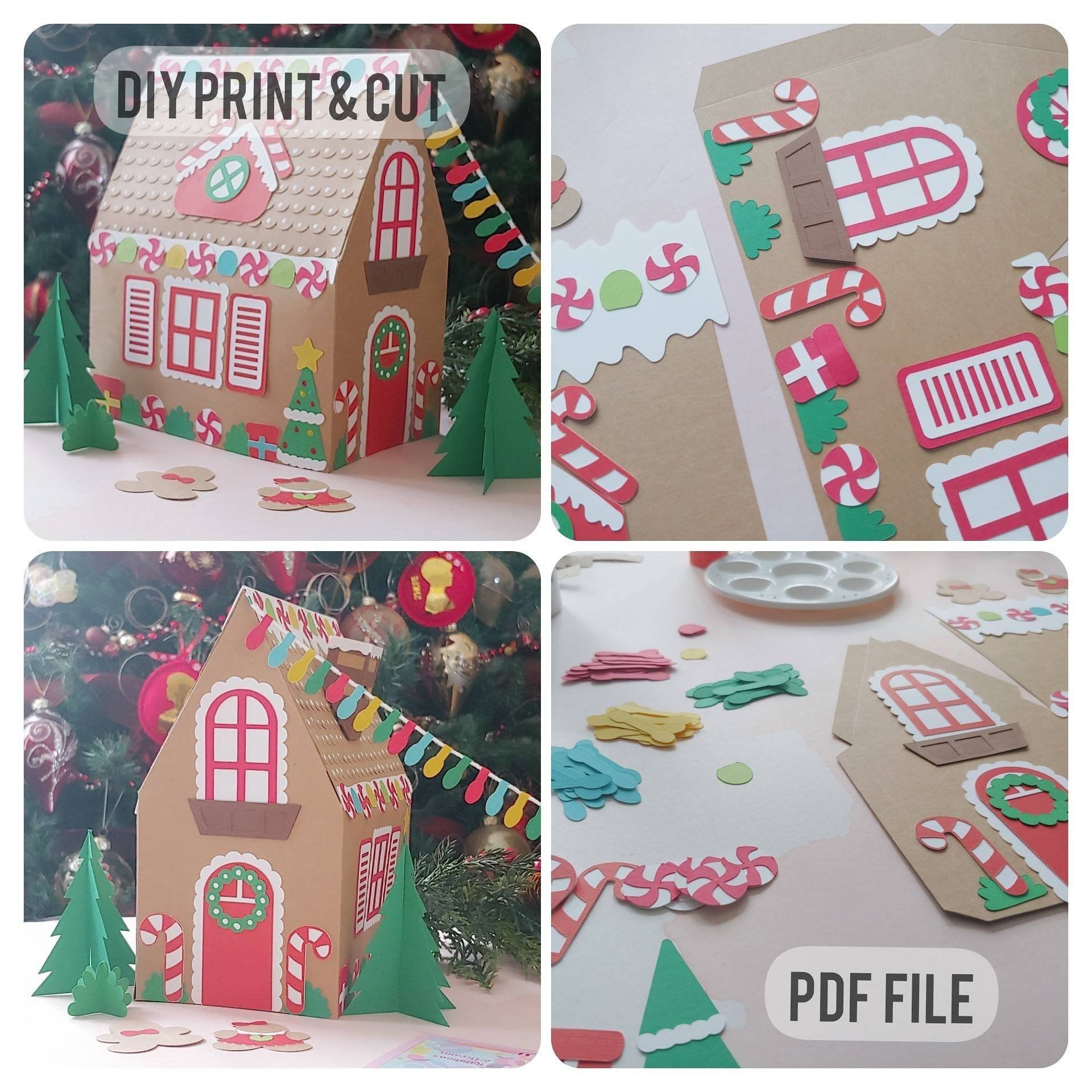 PDF Gingerbread House Print & Cut Digital File I DIY Christmas | Etsy