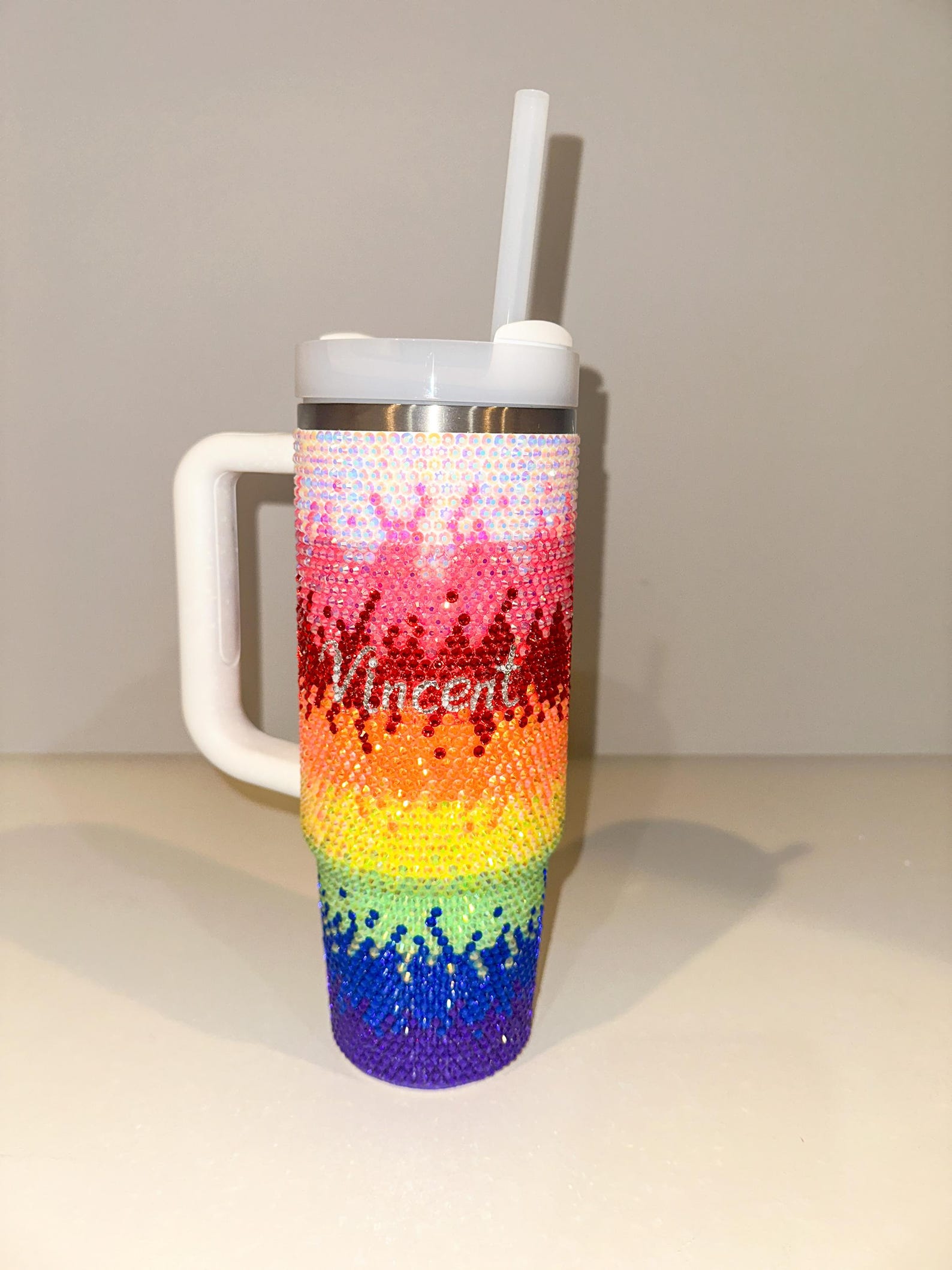 Blinged Out - Pink Rainbow Stanley Tumbler - Etsy