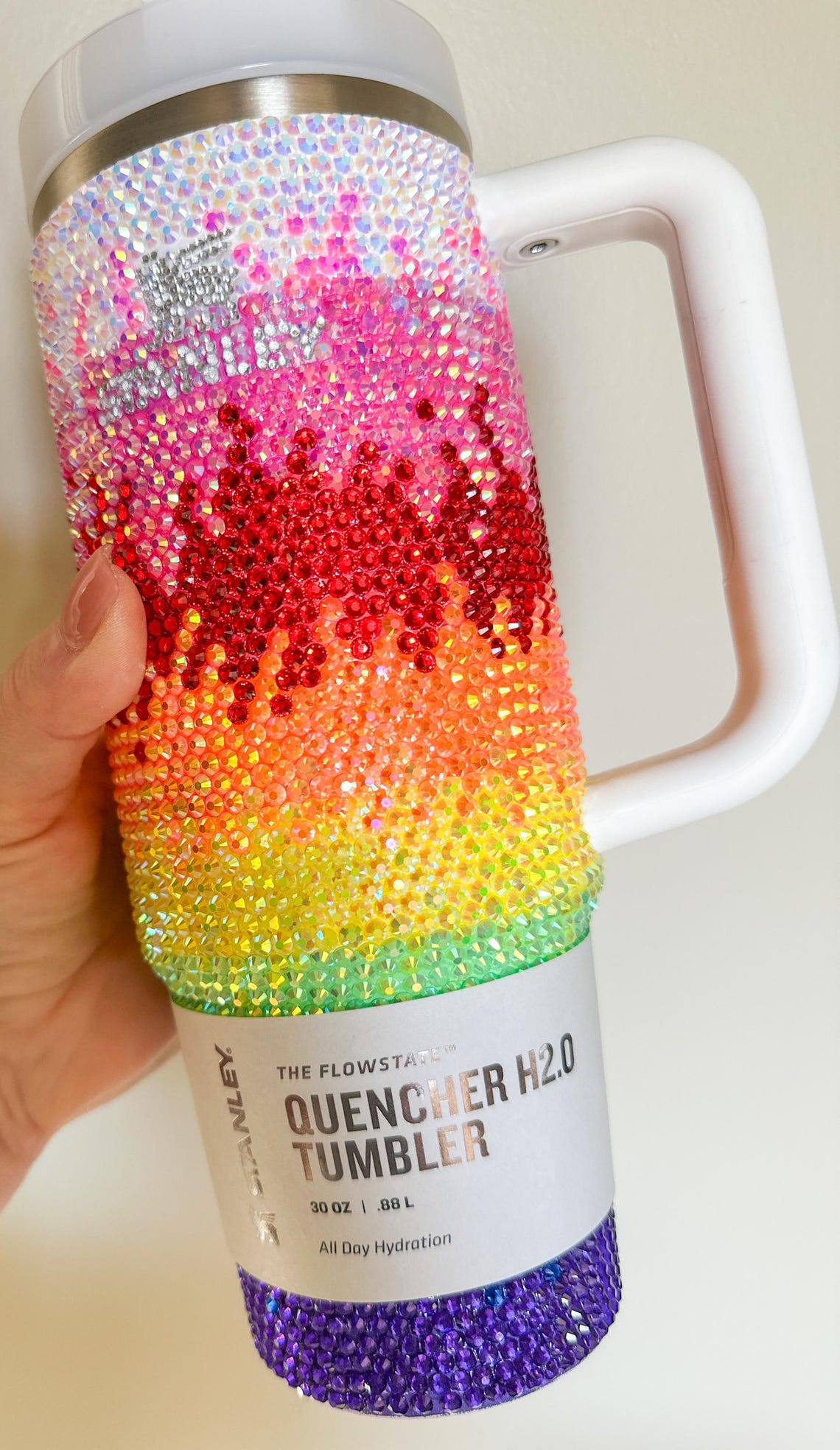 Blinged Out - Pink Rainbow Stanley Tumbler - Etsy