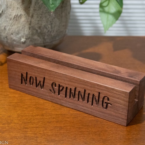 Now Spinning Vinyl Record Stand LP Wooden Tabletop Record - Etsy