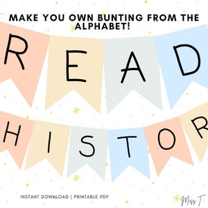 Pastel Rainbow Alphabet Bunting, Make Bunting to Suit Any Subject or ...