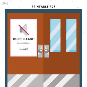 Printable Quiet Classroom Door Poster for Exams in Multiple Colours - Etsy