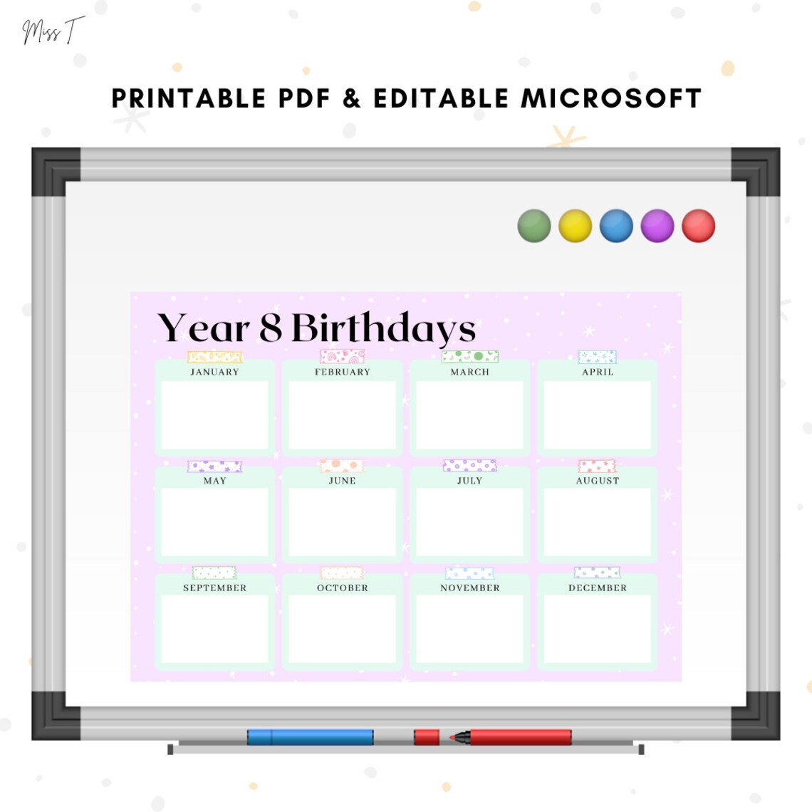 Printable & Editable Pastel Rainbow Classroom Posters and Charts - Etsy
