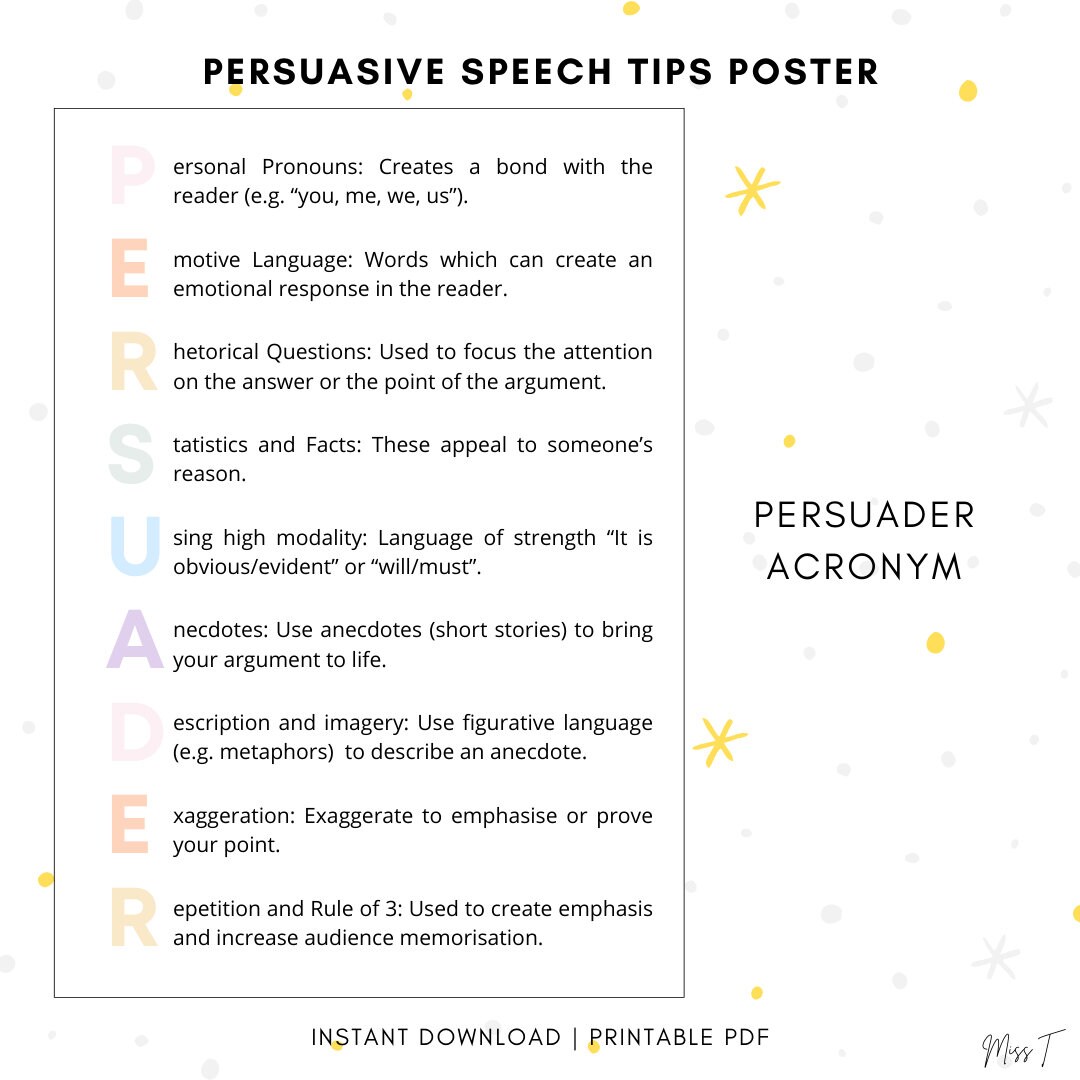 Printable Persuasive Speeches Tips Techniques Poster Etsy printable-persuasive-speeches-tips-techniques-poster-etsy
