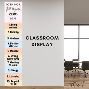 10 Things That Require Zero Talent Classroom Display, Pastel Rainbow - Etsy