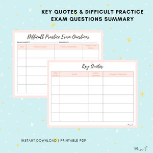 Printable Student Exam Prep Pack Revision Checklist Essay | Etsy