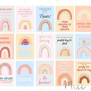 Printable Pastel Rainbow Inspirational Posters, Instant Download ...