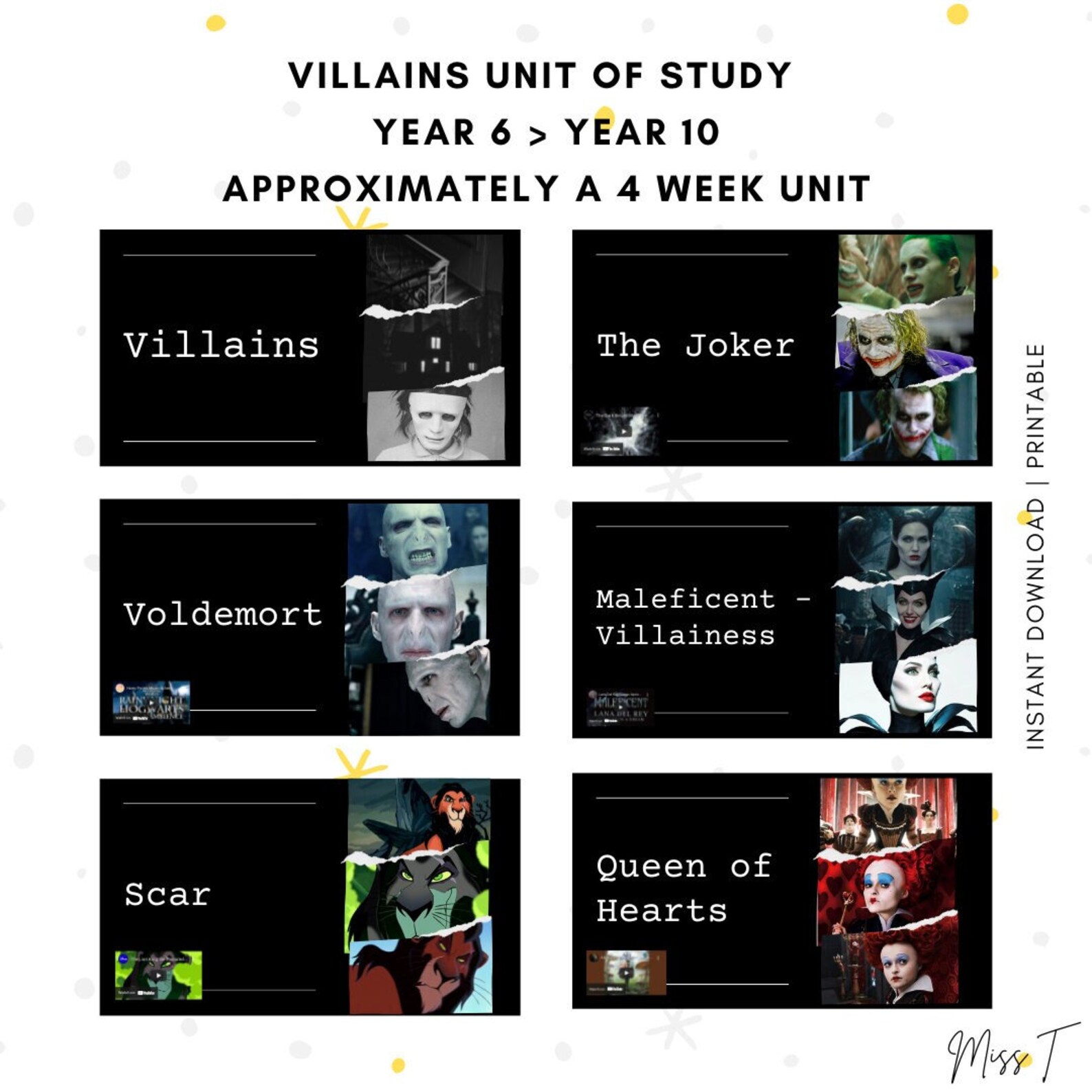 Printable Interactive Villains Unit of Study Powerpoint | Etsy
