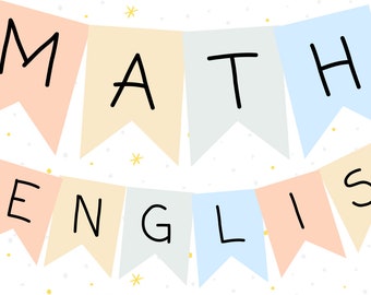 Editable Classroom Display Banner Classroom Bunting Pack English Maths ...
