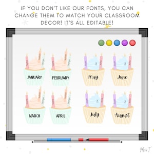 Printable and Editable Pastel Rainbow Classroom Cupcake Birthday ...