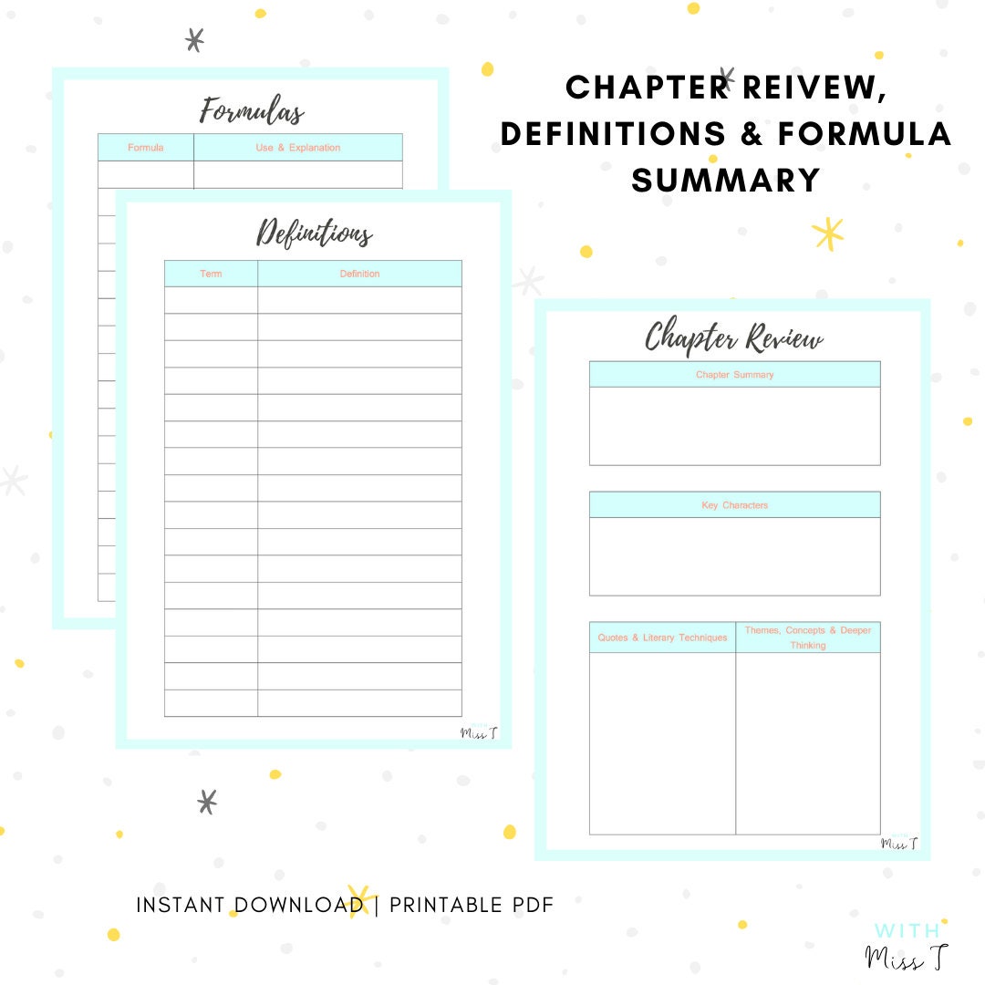 Printable Student Exam Prep Pack Revision Checklist Essay | Etsy