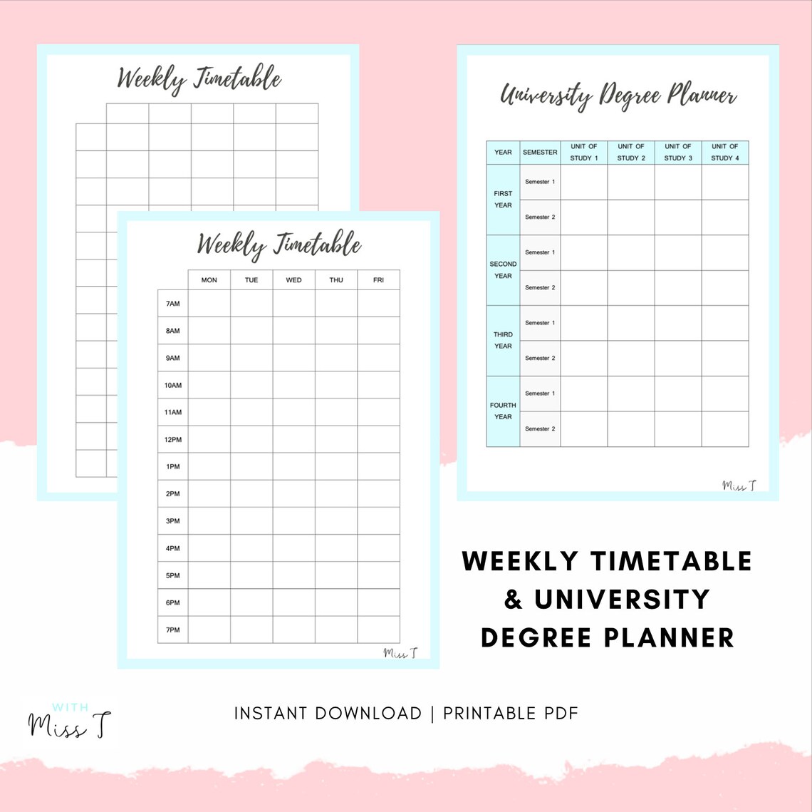 Ultimate Study Planner Pack A4 Printable Study Goals Planner - Etsy