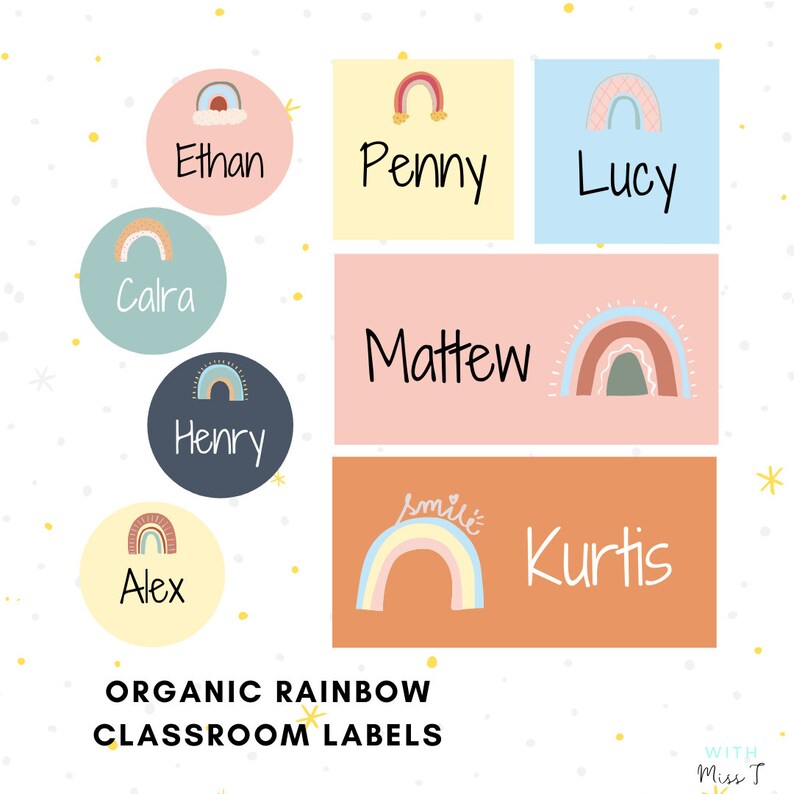 Editable Printable Rainbow Classroom Labels Signs & Posters - Etsy