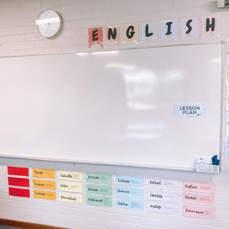 Printable Classroom Labels & Display Signs in Pastel Rainbow - Etsy