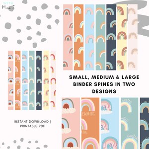 Printable Editable Organic Rainbow Binder Cover and Spine, Instant ...