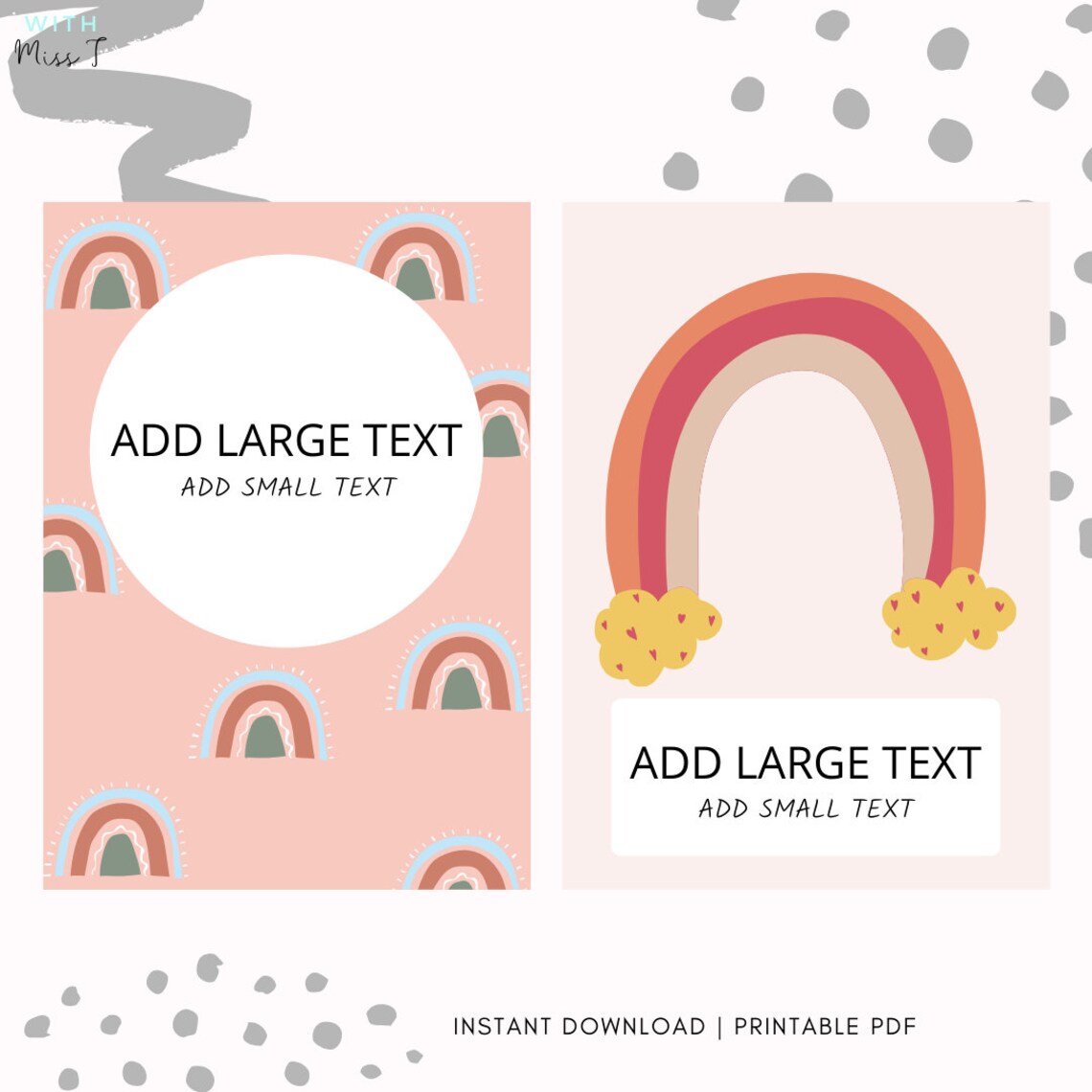 Printable Editable Organic Rainbow Binder Cover and Spine - Etsy