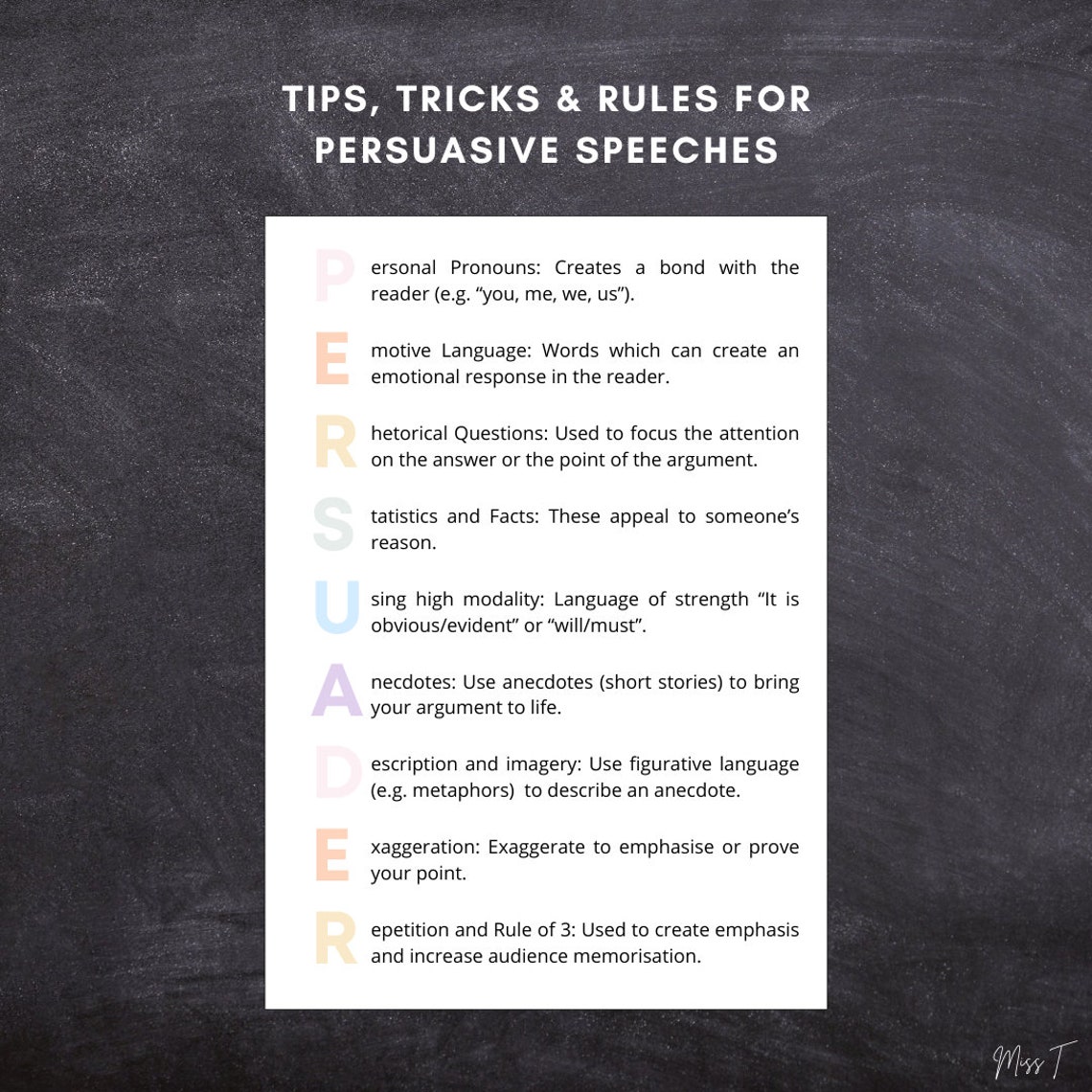 Printable Persuasive Speeches Tips & Techniques Poster - Etsy