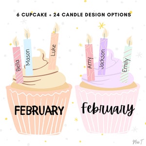 Printable and Editable Pastel Rainbow Classroom Cupcake Birthday ...