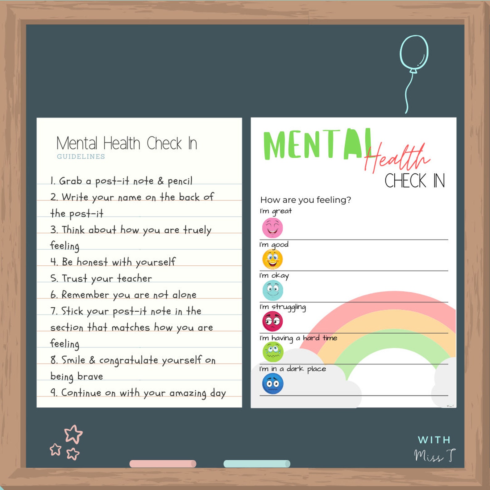 Printable Mental Health Check in Poster Instant Download - Etsy