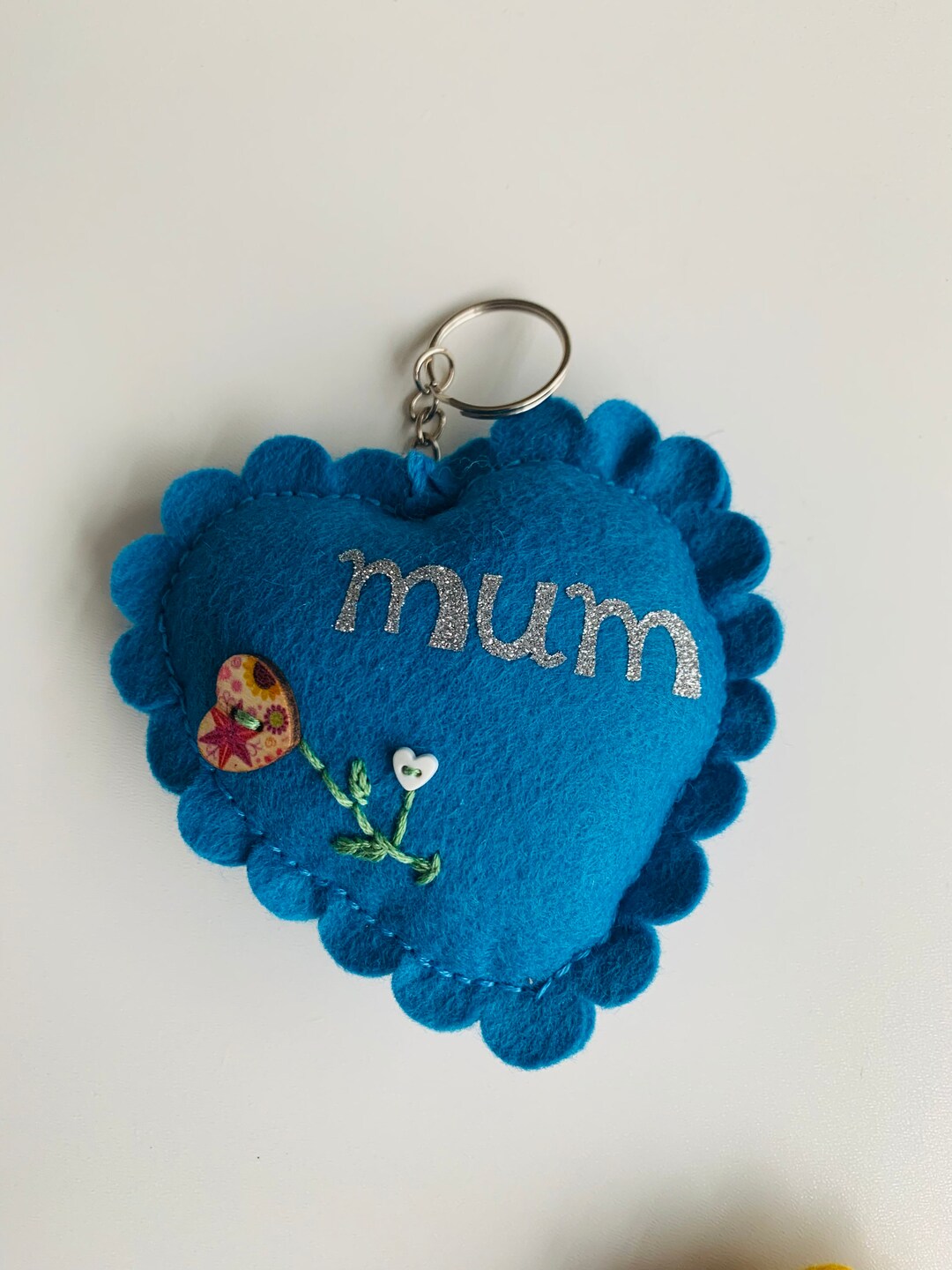 Heart Keyring, Heart Decor, Felt Heart, Personalised, Heart, Mothers ...