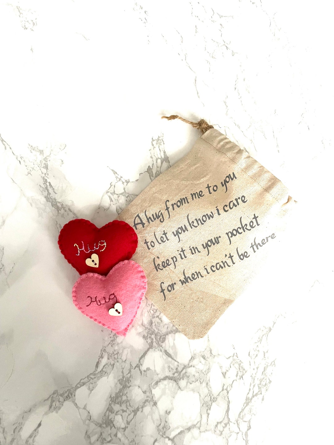 Felt Heart, Pocket Hug, Postal Gift, Inspirational Gift, Hand Sewn ...