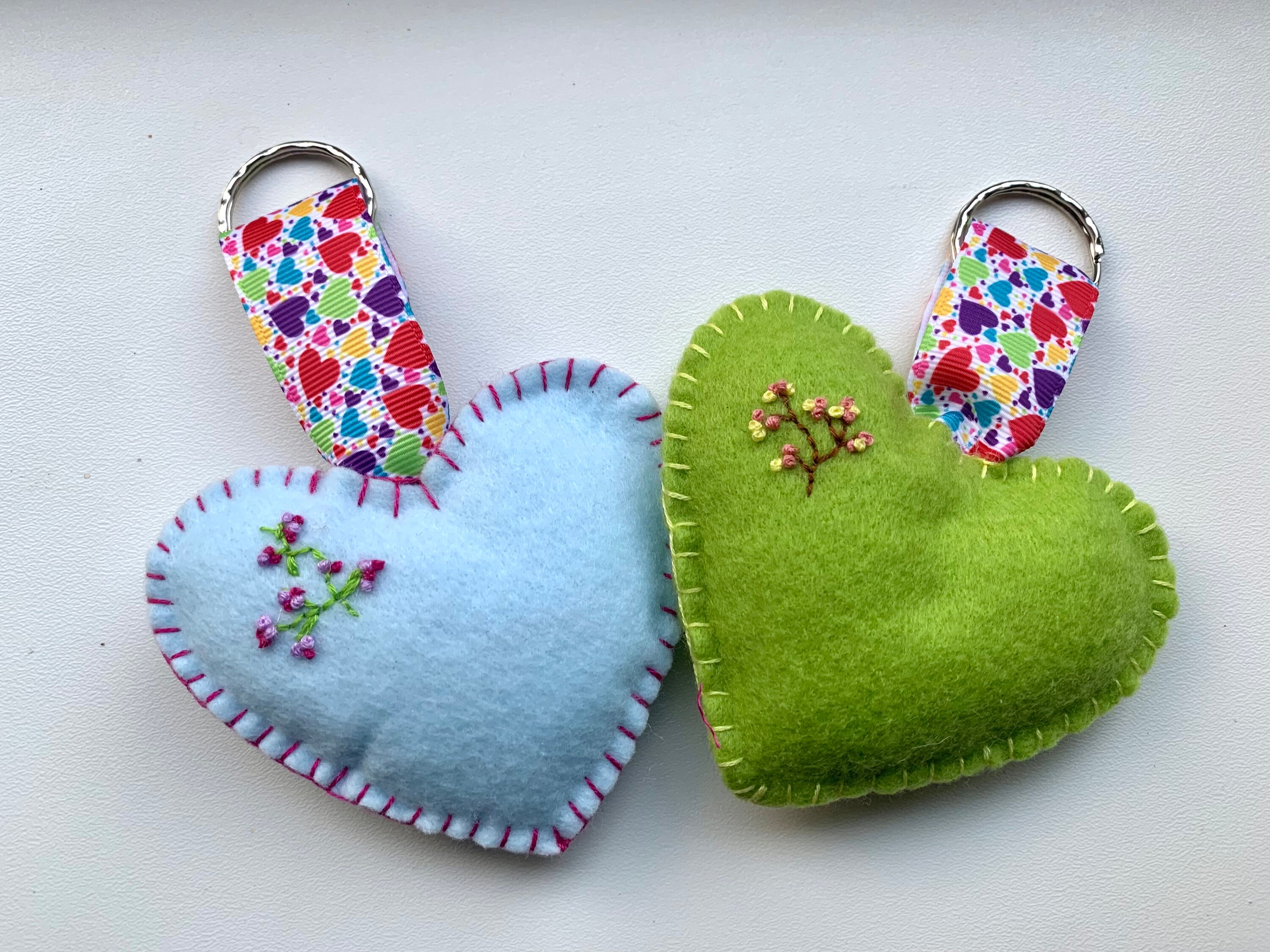 Key Ring Personalised Felt Hand Sewn Embroidered - Etsy UK
