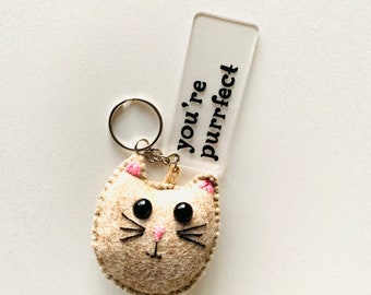 Key Ring Personalised Felt Hand Sewn Embroidered - Etsy UK