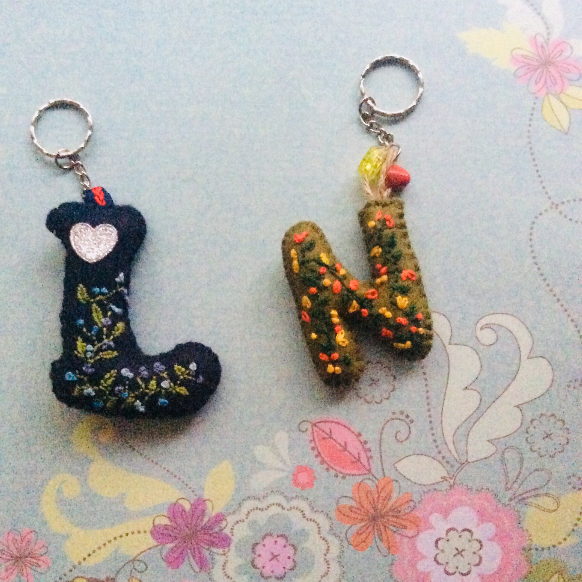 Keyring key chain handbag charm personalised hand sewn | Etsy
