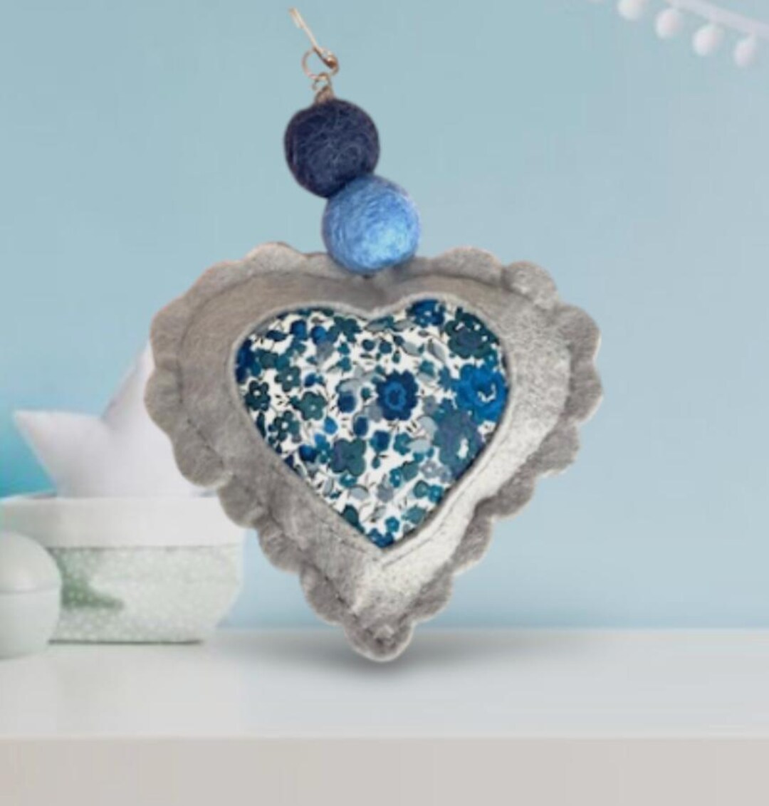 Felt Heart , Liberty Heart , Key Chain, Key Ring , Bag Charm , Hand ...