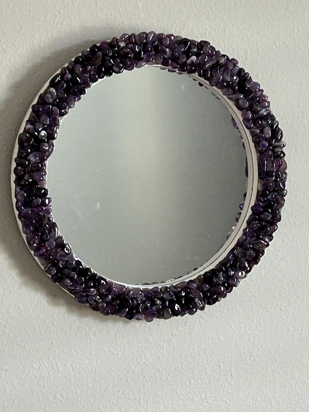 Amethyst Crystal Stone Mirror - Etsy
