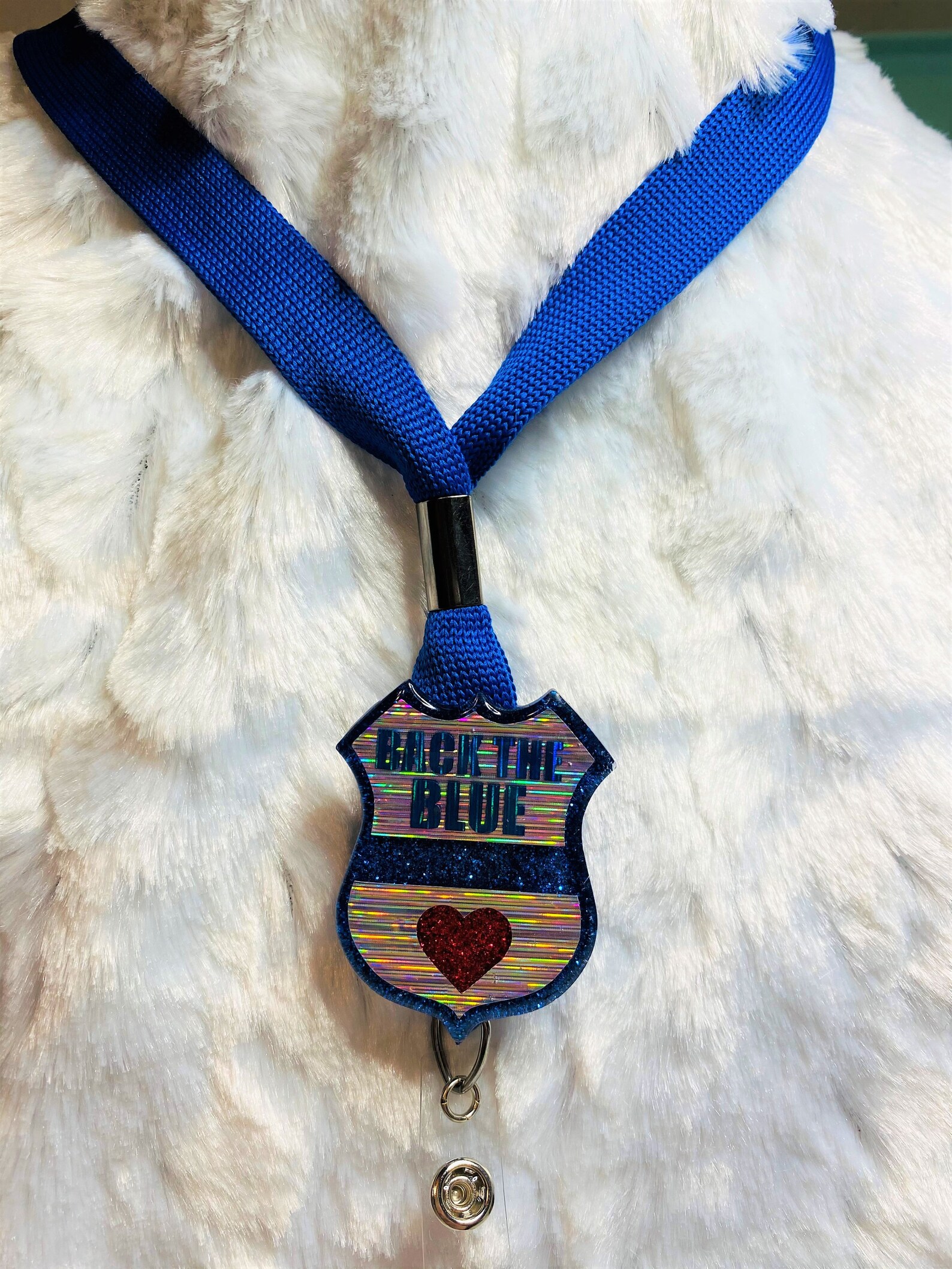 Back the Blue/police Lanyard ID Badge - Etsy