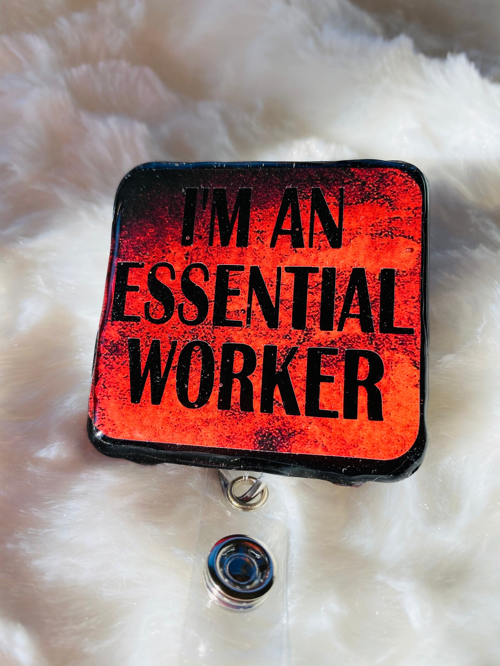 I'm An Essential Worker Badge Reel A unique one of | Etsy
